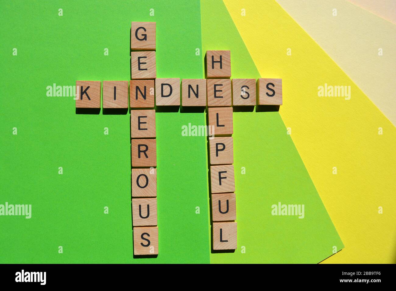 Kindness, Generous, Helpful, words on colorful background Stock Photo ...
