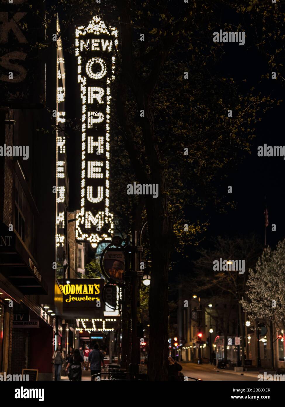 MADISON, WISCONSIN - MAY 07, 2018: Downtown nightlife on State Street ...