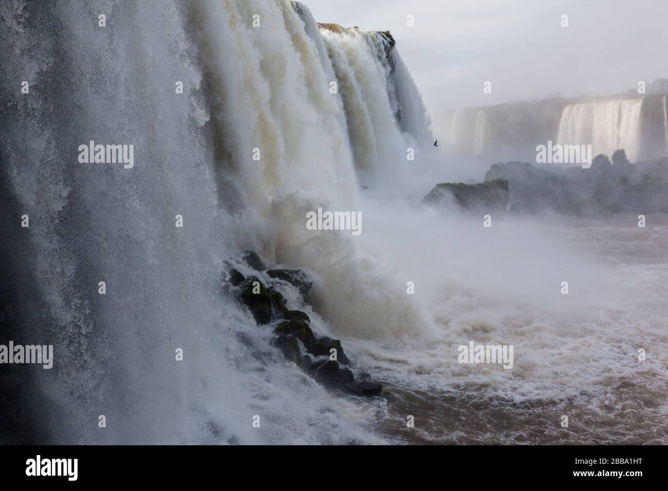 Powerful water stream Iguasu falls Stock Photo - Alamy