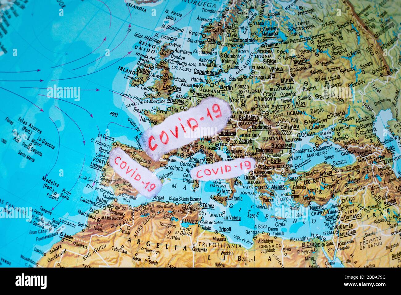 Covid-19 crisis map of Europe Coronavirus infection causing an epidemic ...