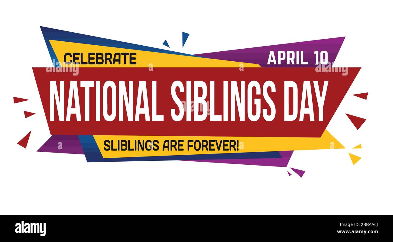 National siblings day banner design on white background, vector ...