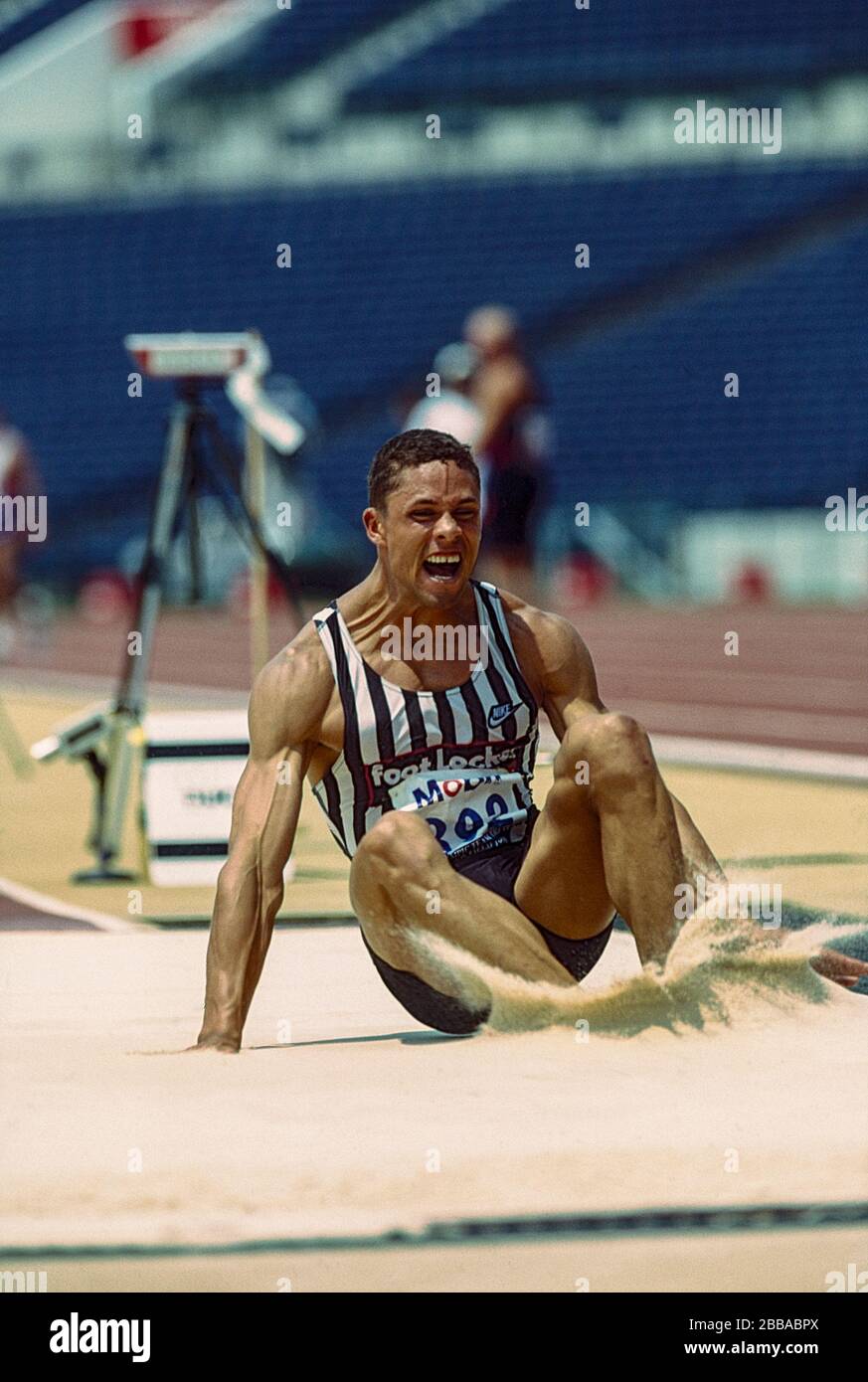 Dan O'Brien (USA) competing in the decathlon at the 1996 US Olympic ...