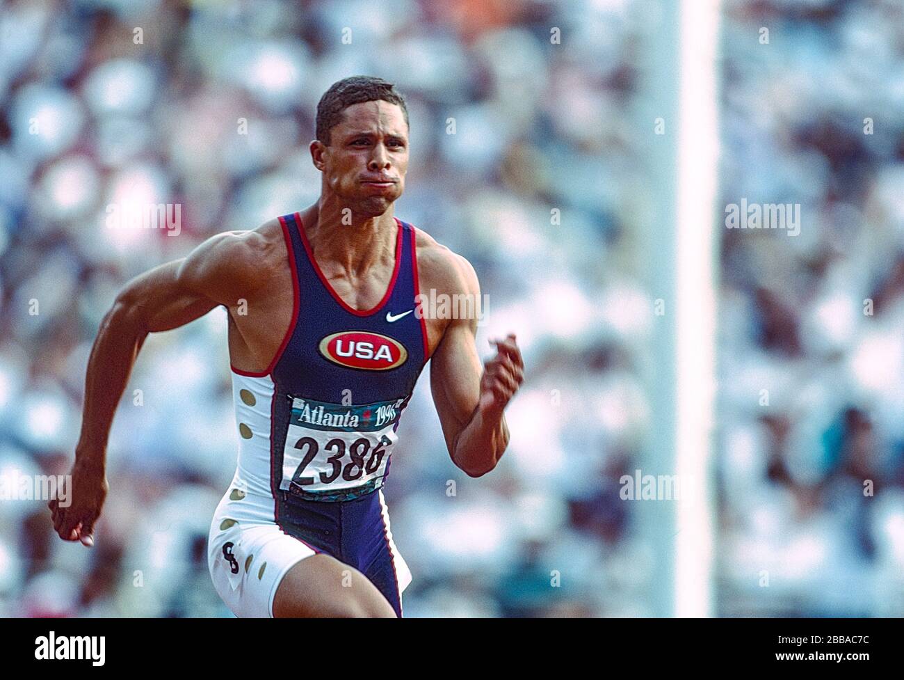 Dan O'Brien (USA) competing in the decathlon at the 1996 Olympic Summer ...