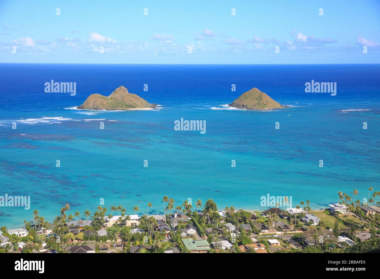 ocean view form the mountain oahu hawaii Stock Photo - Alamy
