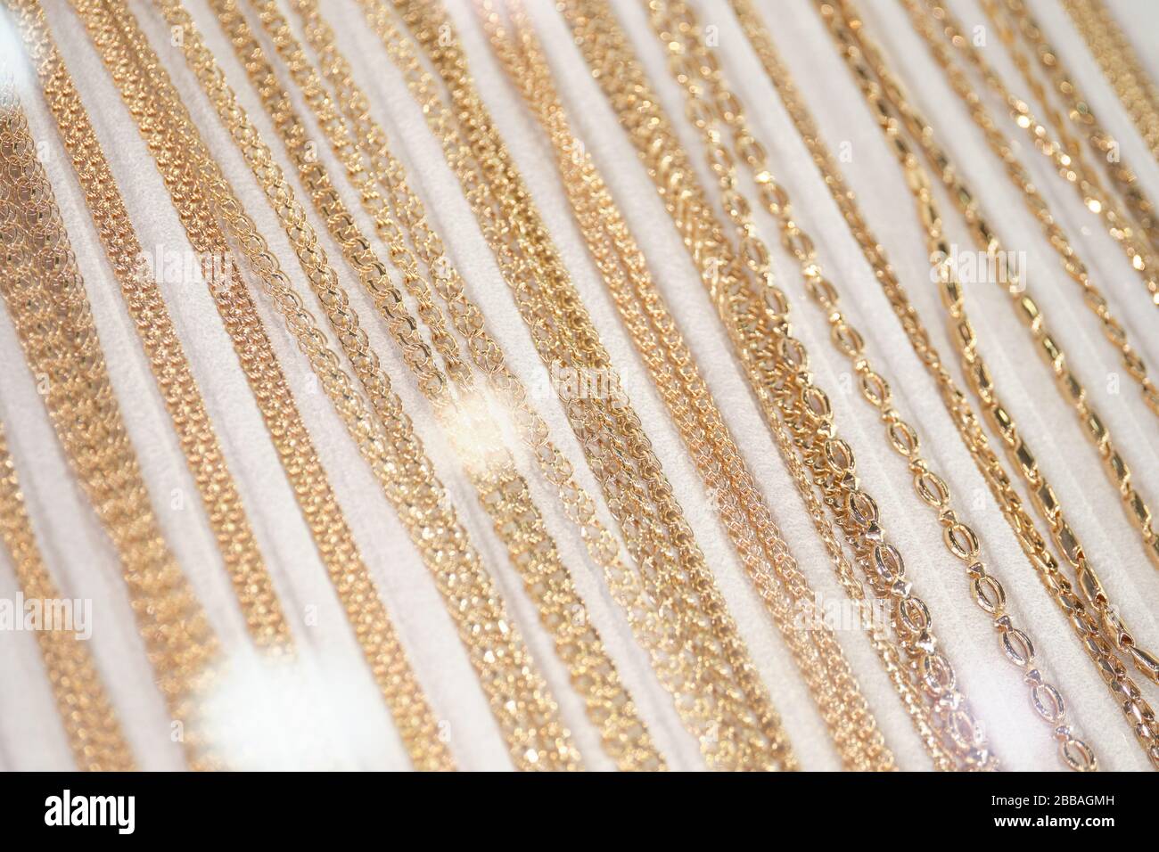 Gold jewelry on window display hi-res stock photography and images - Alamy