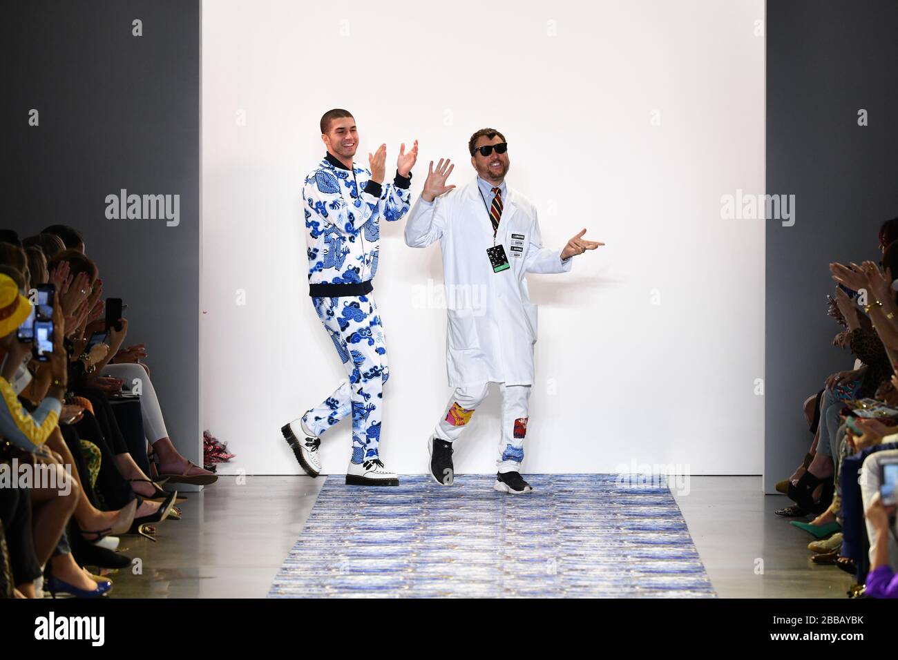 NEW YORK, NEW YORK - SEPTEMBER 11: Designer Johnson Hartig and models ...