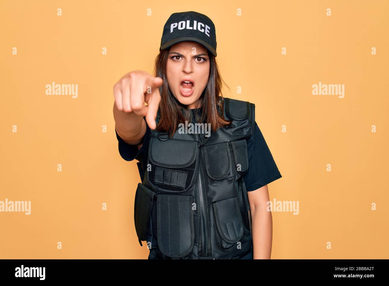 Woman yelling at cop hi-res stock photography and images - Alamy