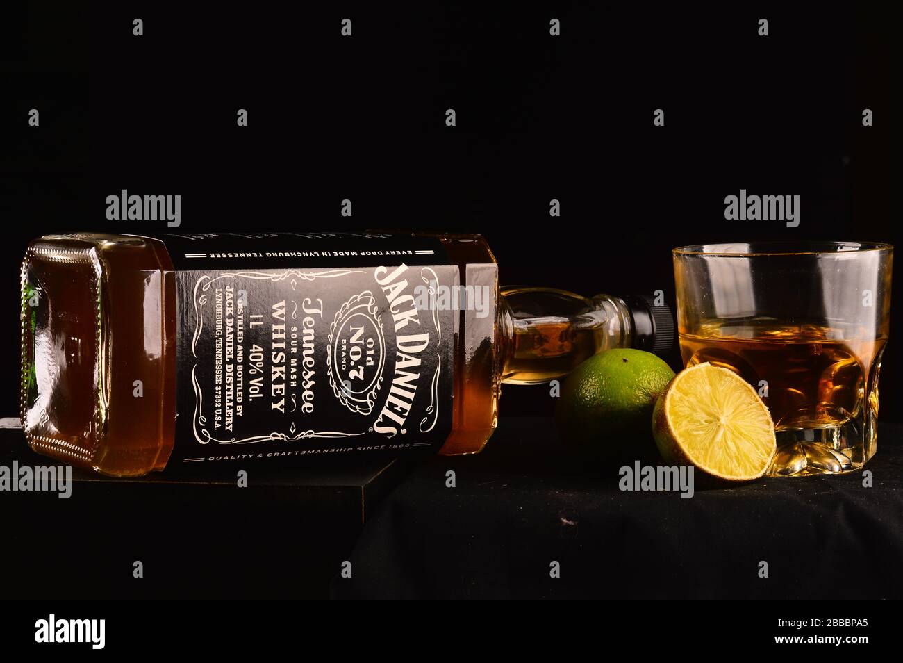 Whiskey Jack Daniel's on a studio shot Stock Photo - Alamy