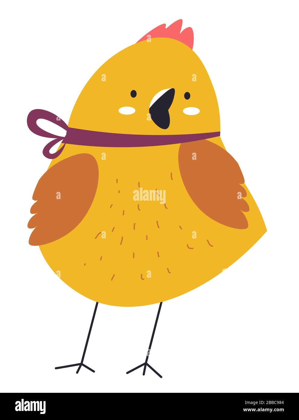 Small chicken with decorative tape around neck vector Stock Vector ...