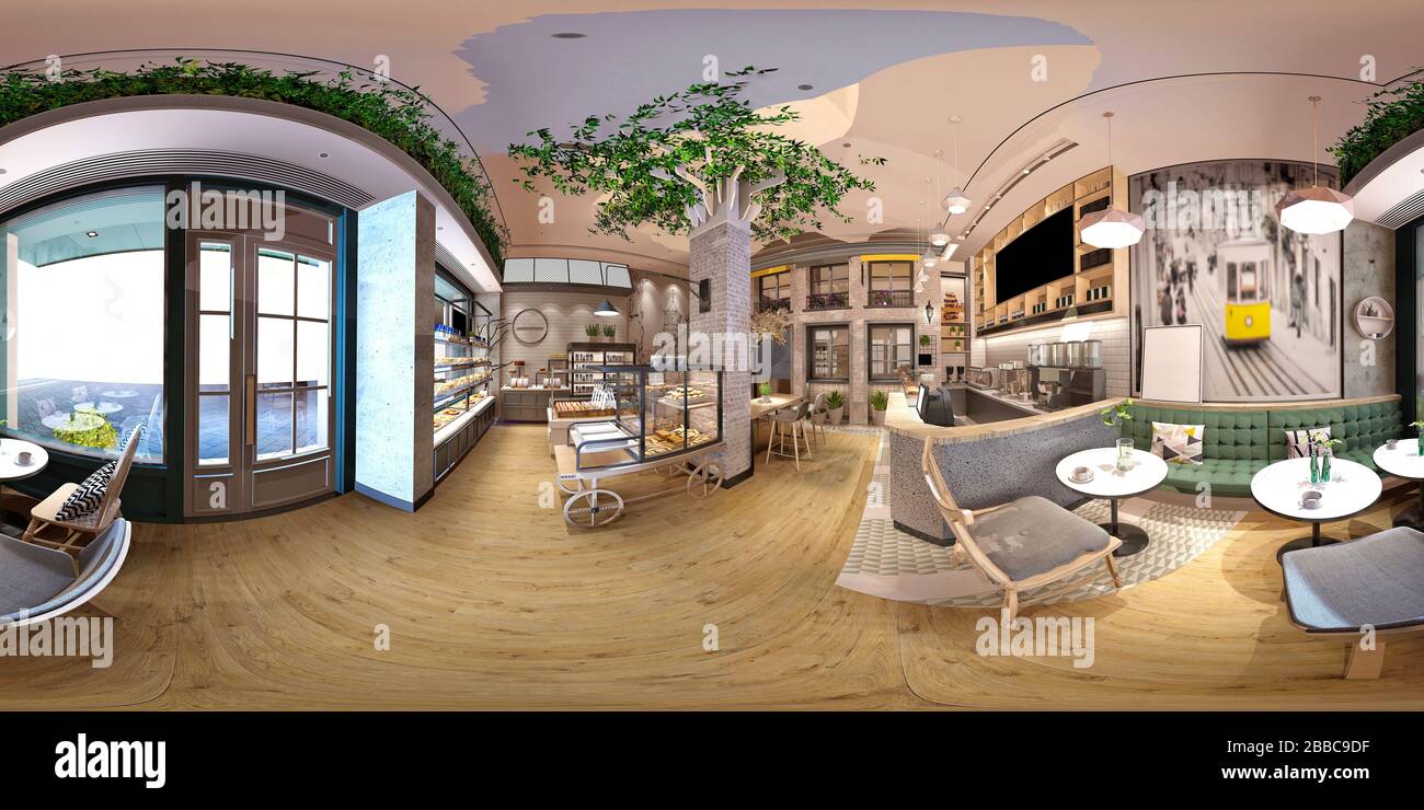 3d render of cafe restaurant Stock Photo - Alamy