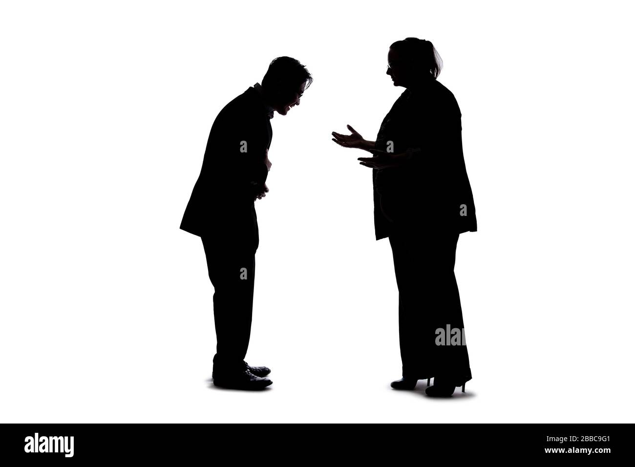 Silhouette of people talking to each other, socializing and not ...