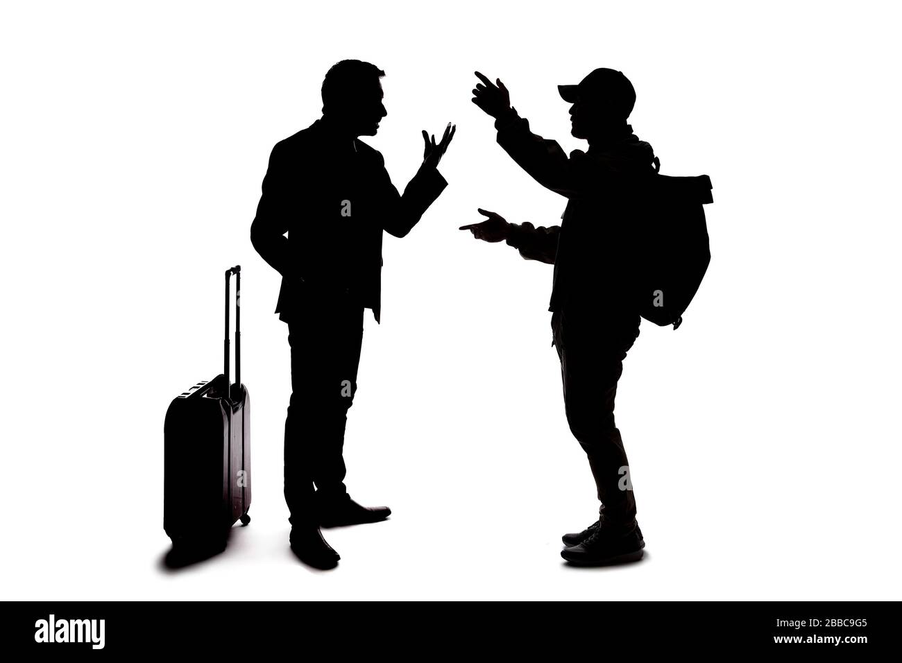 Silhouette of people talking to each other, socializing and not ...