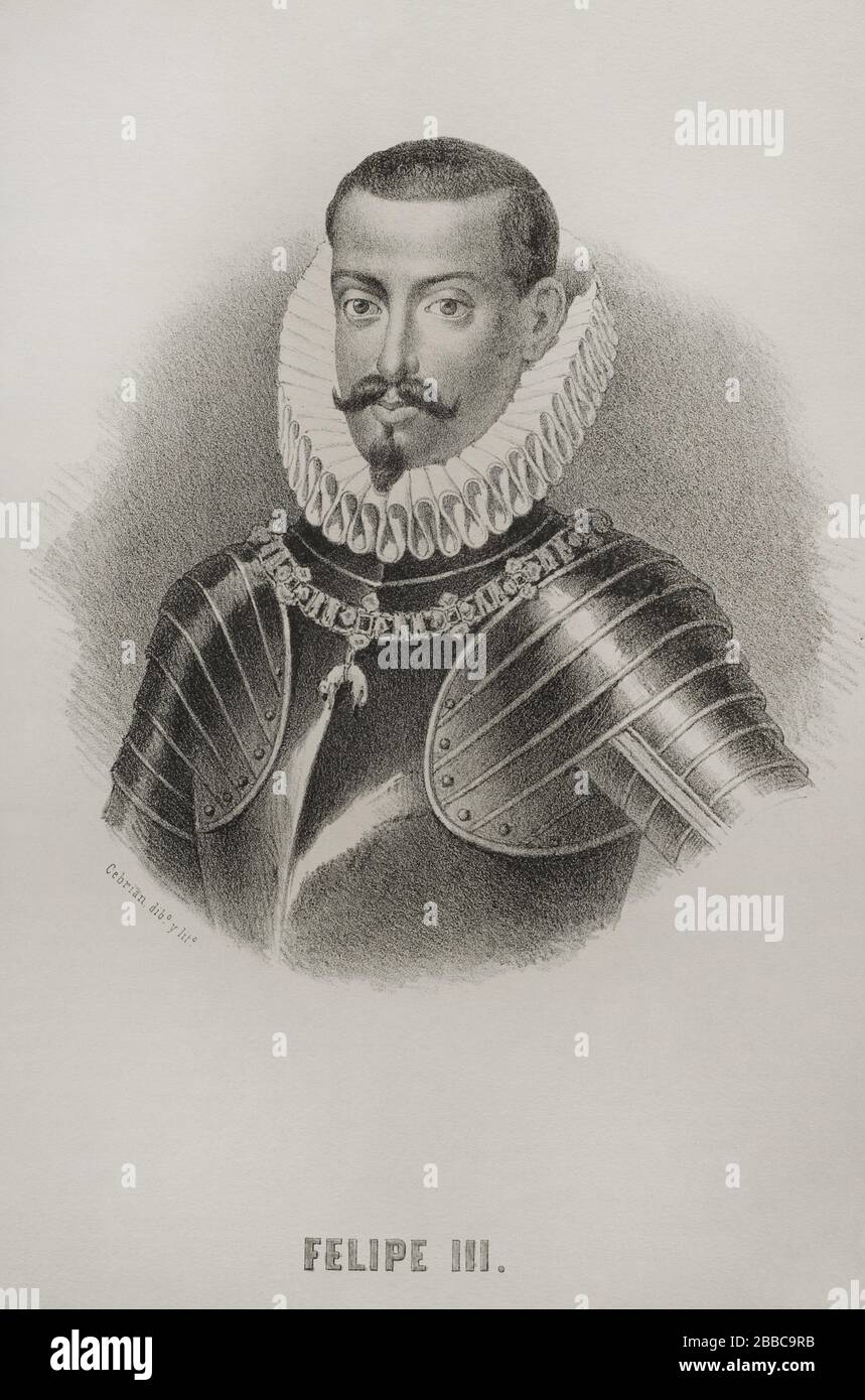 Felipe III (1578-1621). Rey de España (1598-1621). Retrato. Ilustración ...