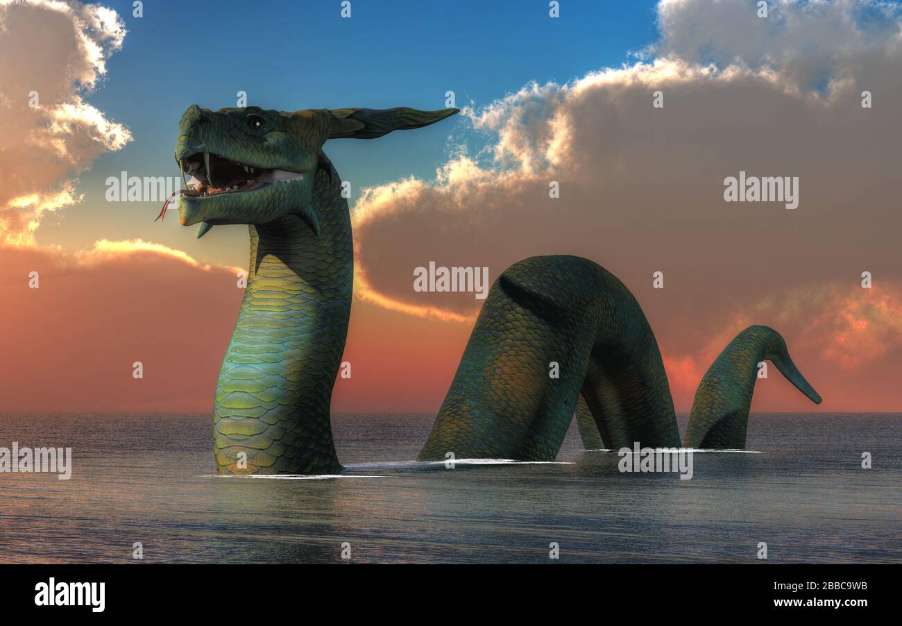 Ogopogo, the monster of Lake Okanagan swims through placid waters at ...