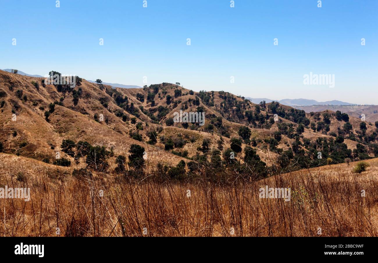 View of canyon at Chino Hills State Park and Santa Ana Mountains in the ...