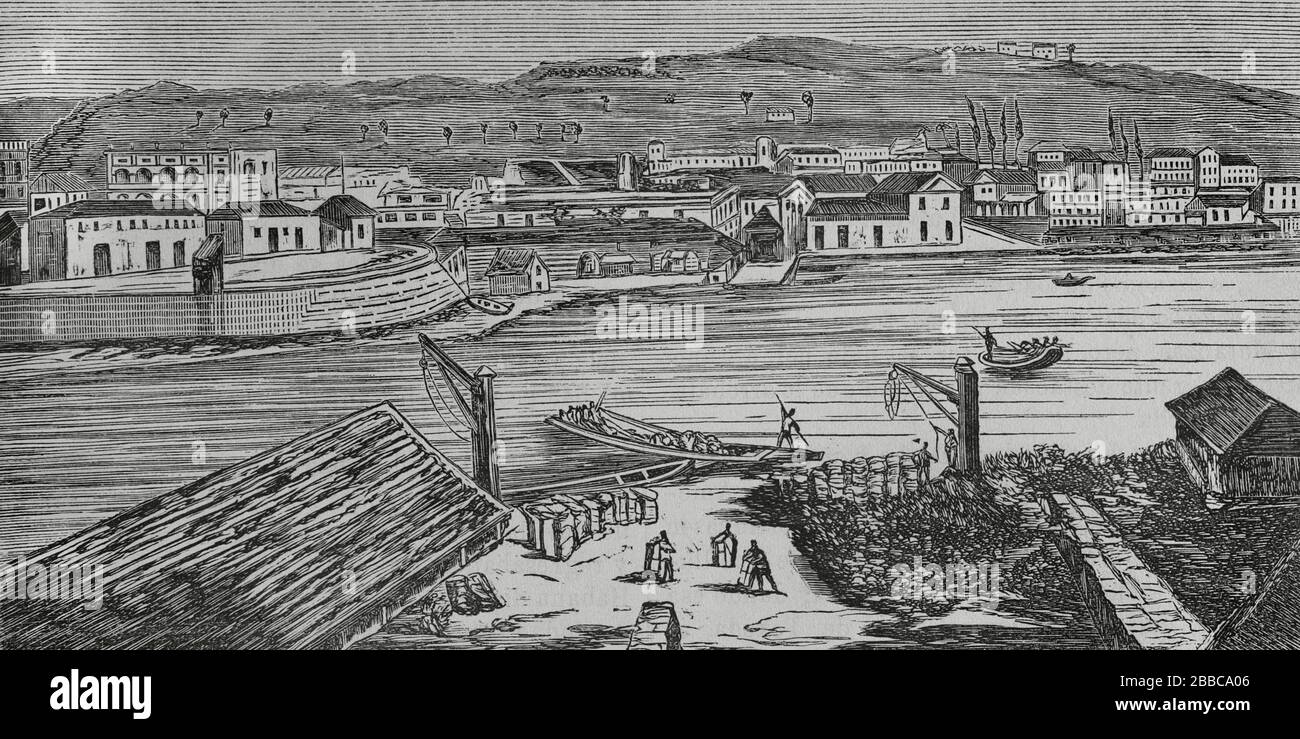Isla de Cuba (colonia española). La Habana. Vista de la Alameda de ...
