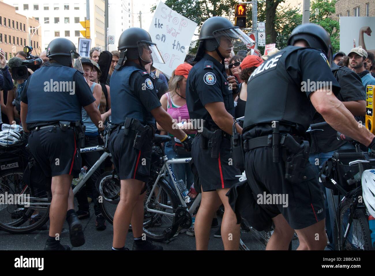 Police used bicycles to control thousands of activists marching along ...