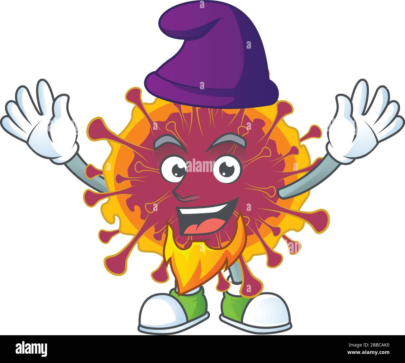 Cute cartoon design of spreading coronavirus performed as an Elf Stock ...