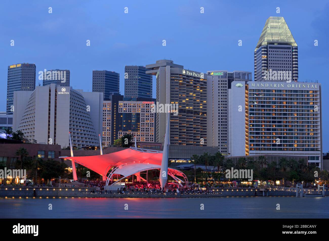 Esplanade Outdoor Terrace,Marina District,Singapore,Asia Stock Photo ...