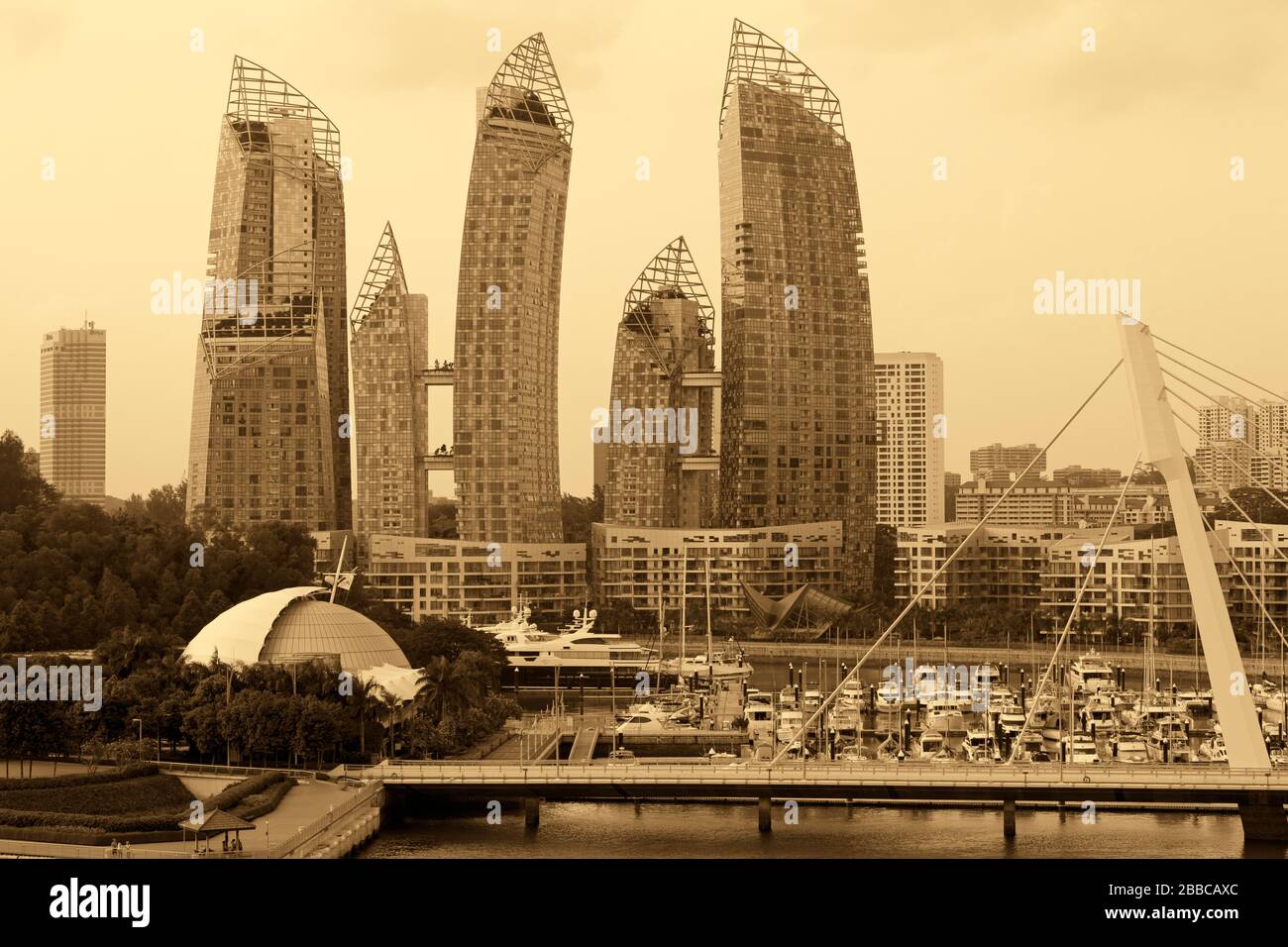 Bridge at Keppel Bay Marina,Singapore,Asia Stock Photo - Alamy