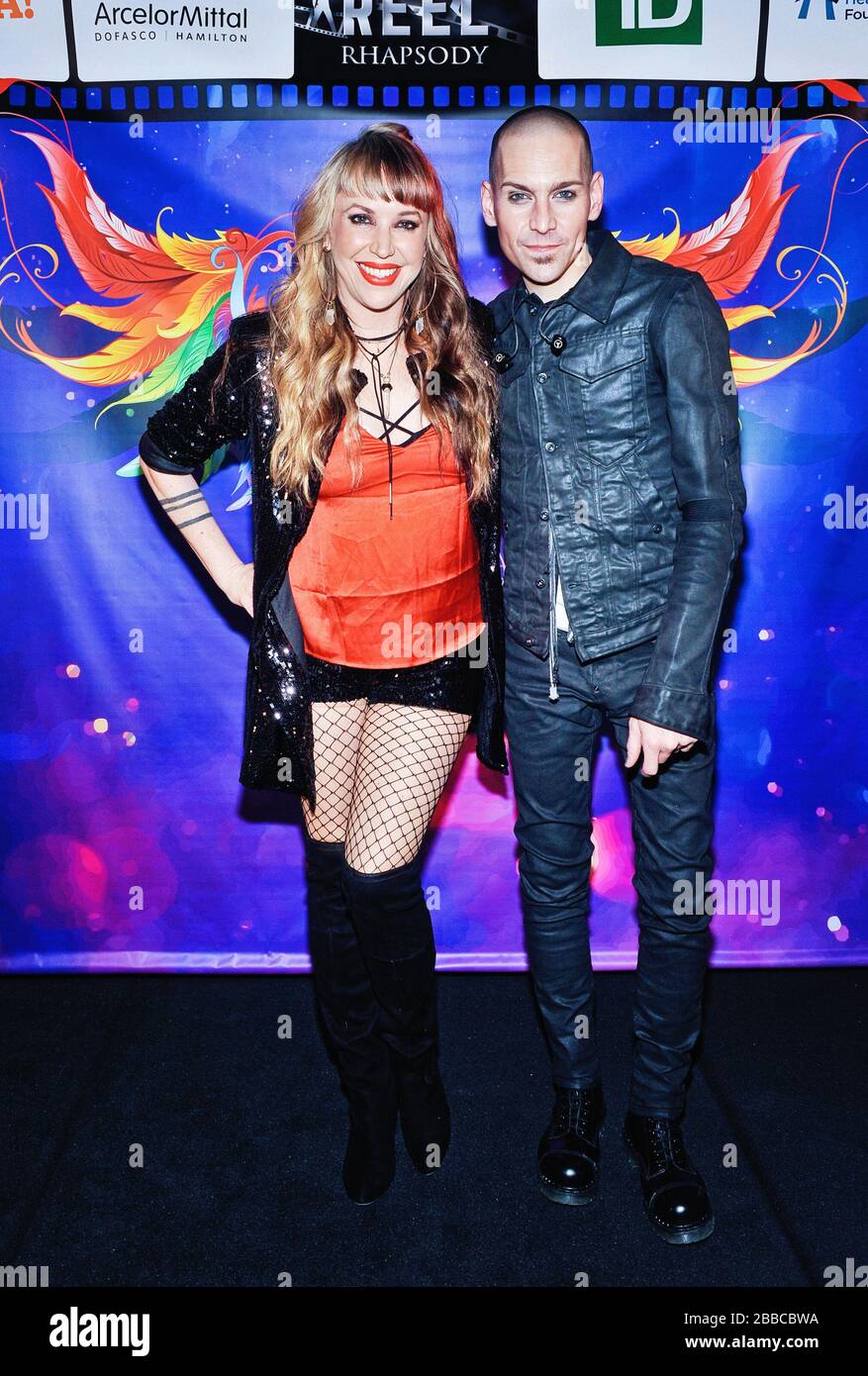 07 March 2020 - Hamilton, Ontario, Canada. Performers Suzie McNeil and ...