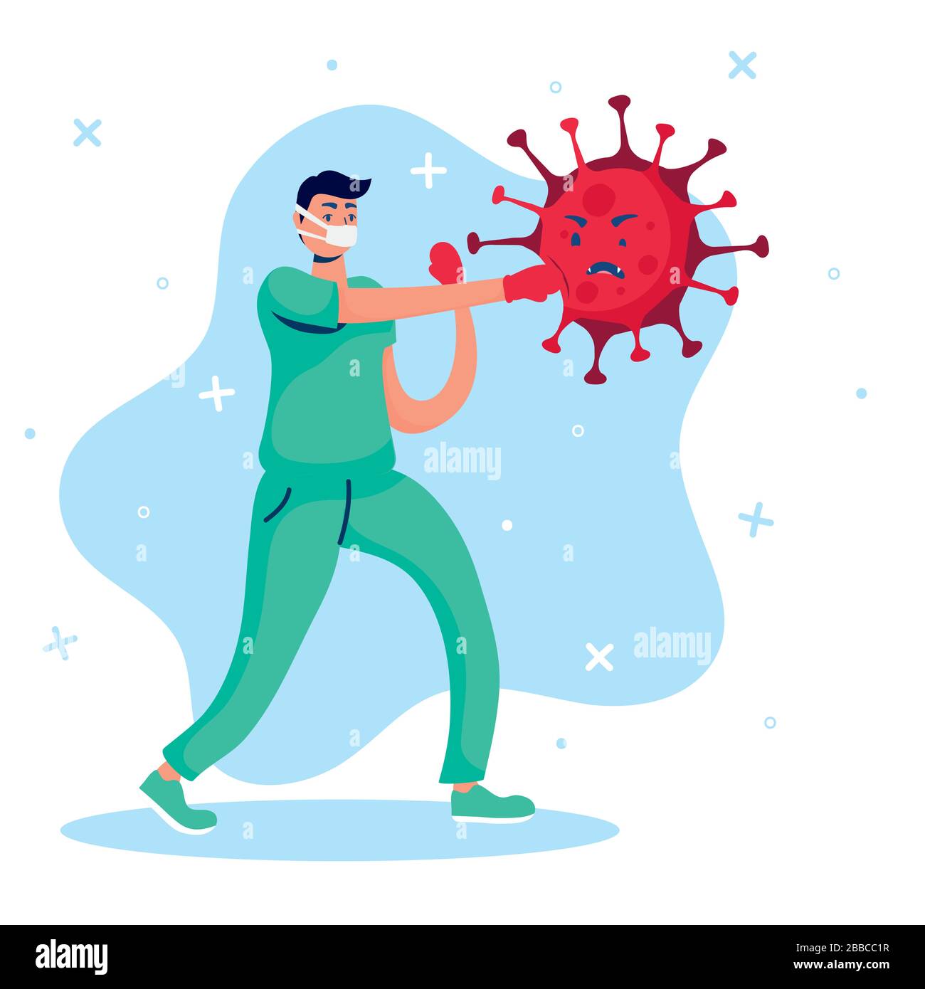 doctor fighting virus comic characters Stock Vector Image & Art - Alamy