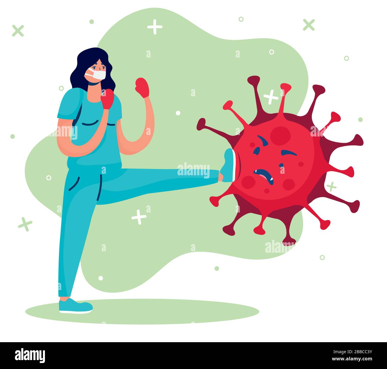 female doctor fighting virus comic characters Stock Vector Image & Art ...