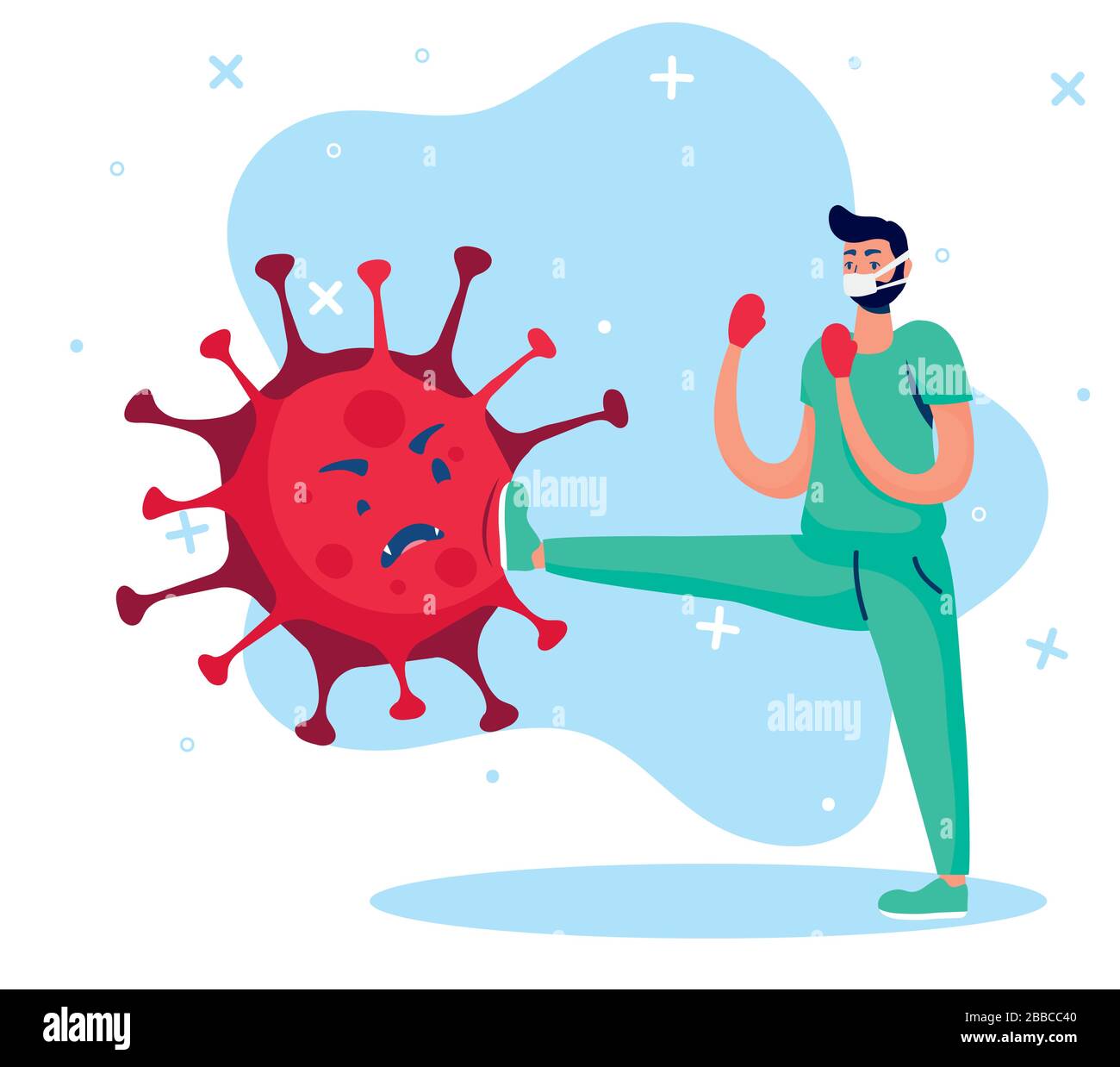 doctor fighting virus comic characters Stock Vector Image & Art - Alamy