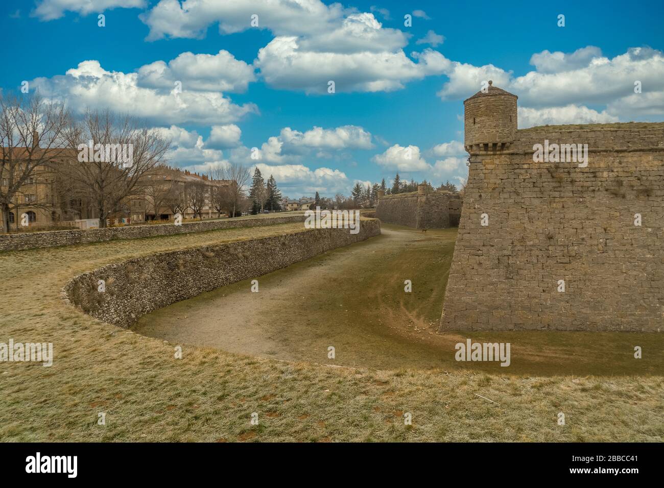 Classic five point star shape bastion fort Jaca citadel guarding the ...