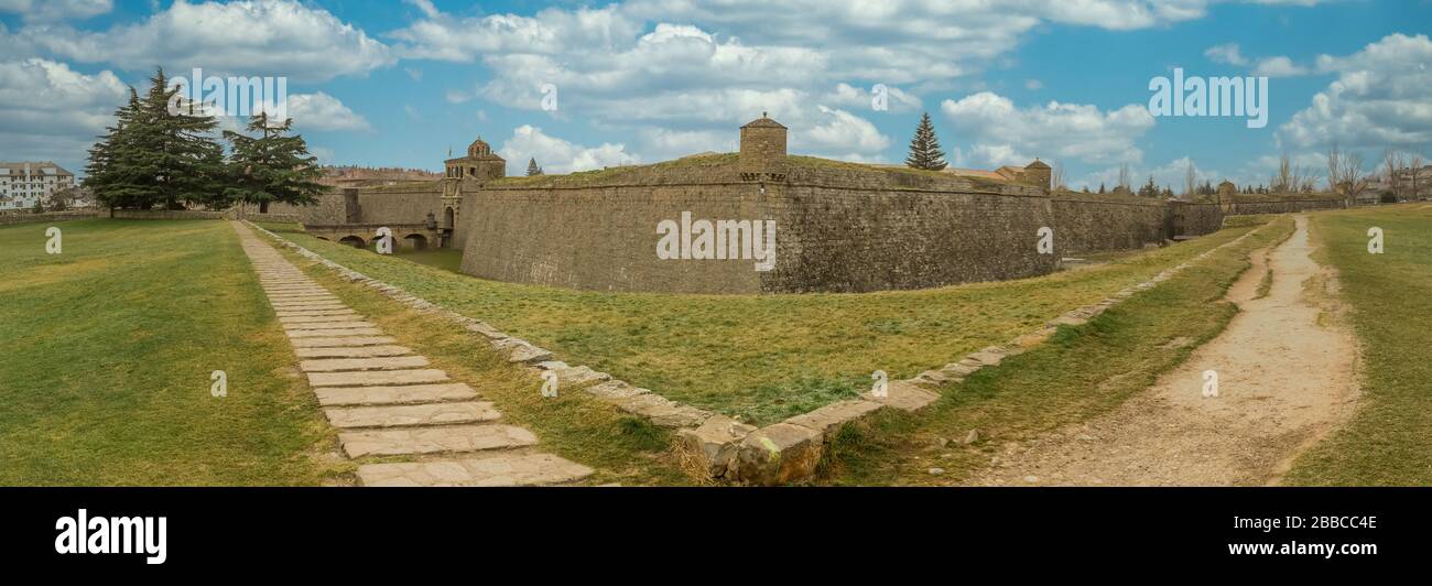 Classic five point star shape bastion fort Jaca citadel guarding the ...