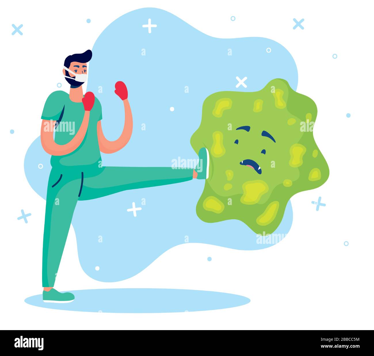 doctor fighting virus comic characters Stock Vector Image & Art - Alamy