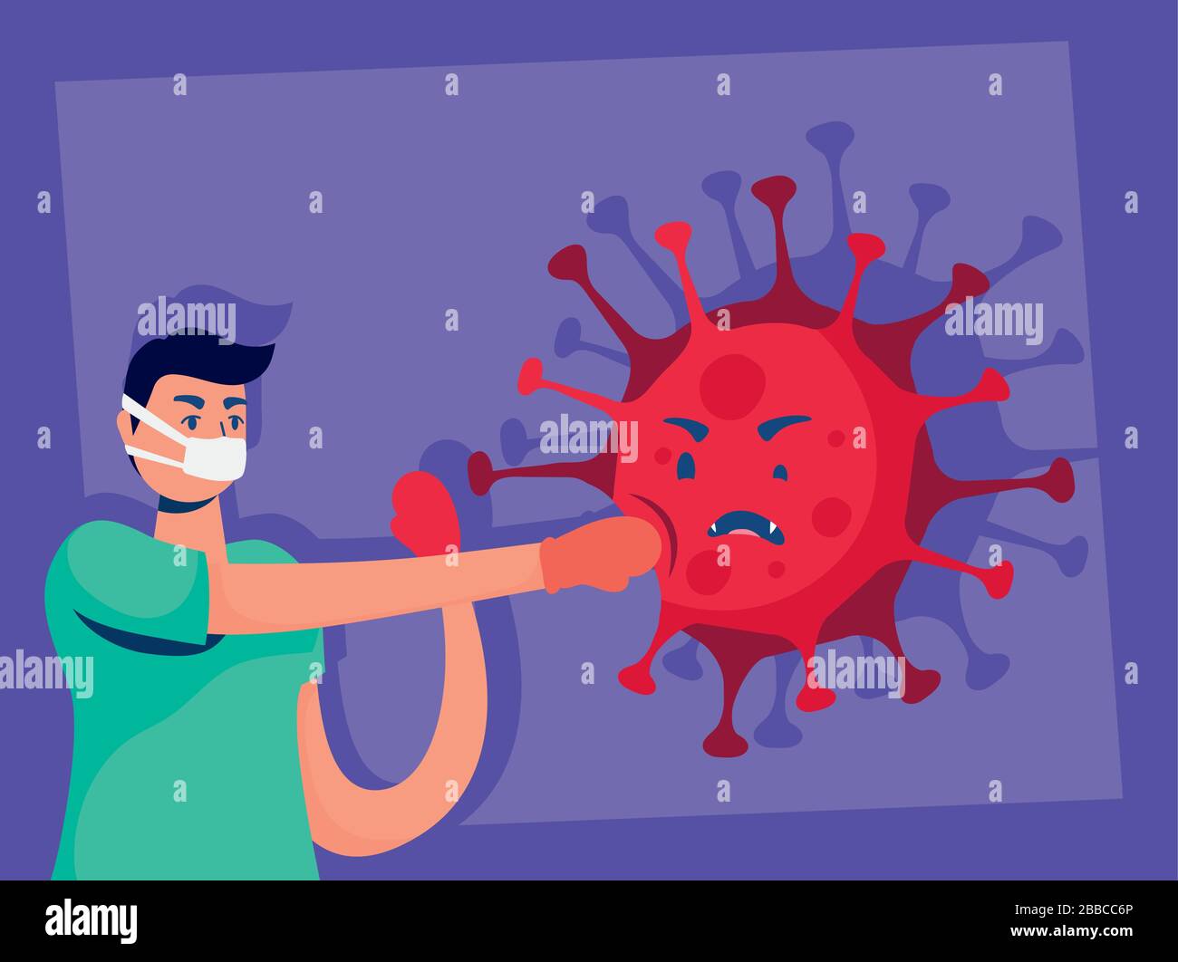 doctor fighting virus comic characters Stock Vector Image & Art - Alamy