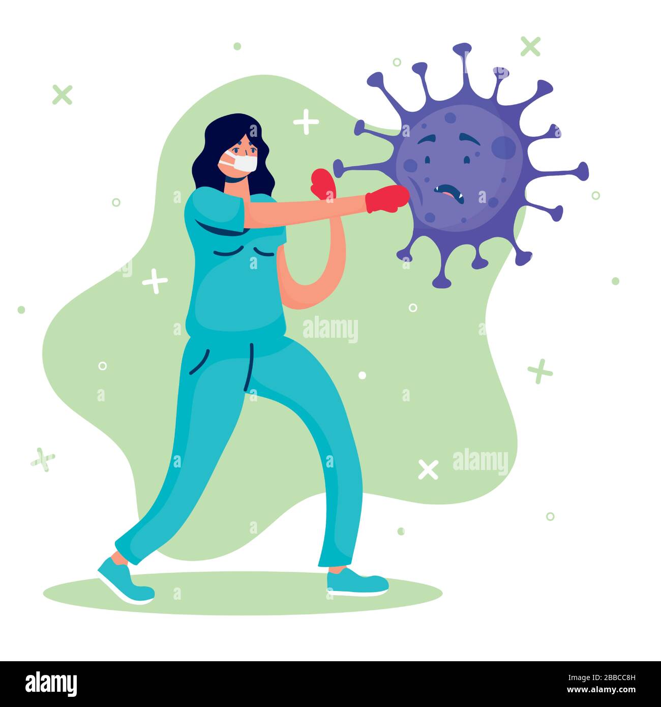female doctor fighting virus comic characters Stock Vector Image & Art ...