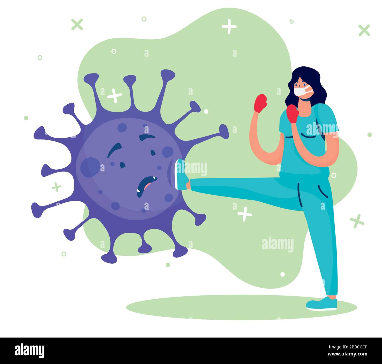 female doctor fighting virus comic characters Stock Vector Image & Art ...