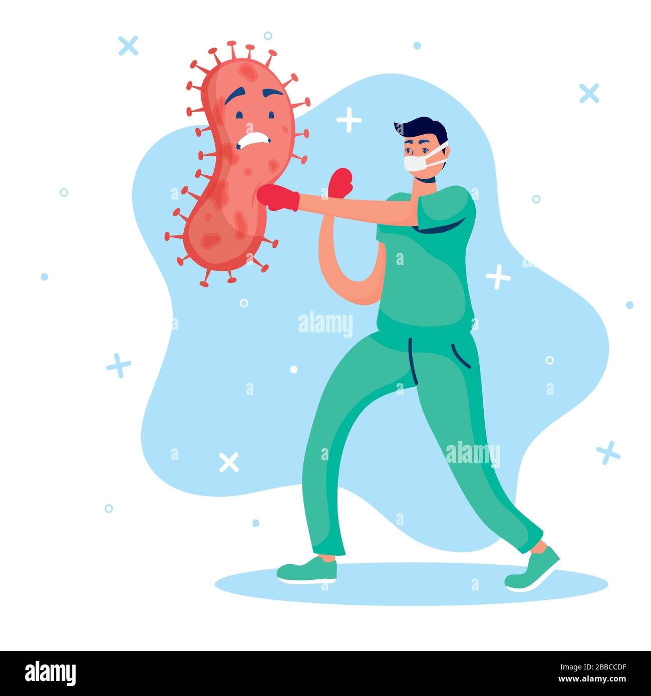doctor fighting virus comic characters Stock Vector Image & Art - Alamy