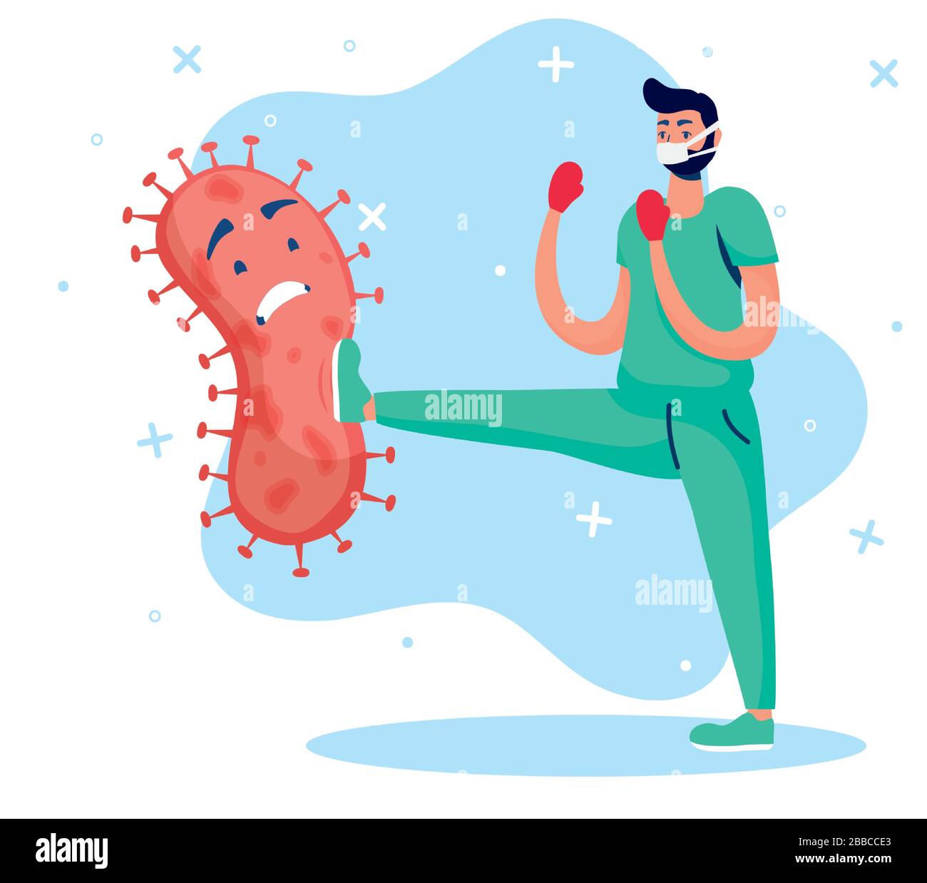 doctor fighting virus comic characters Stock Vector Image & Art - Alamy