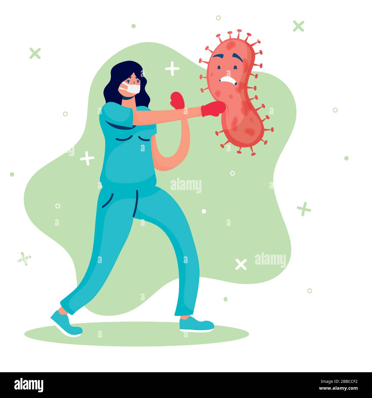 female doctor fighting virus comic characters Stock Vector Image & Art ...