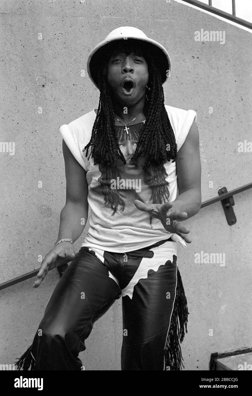 Rick James arriving for his press conference to promote his new album ...