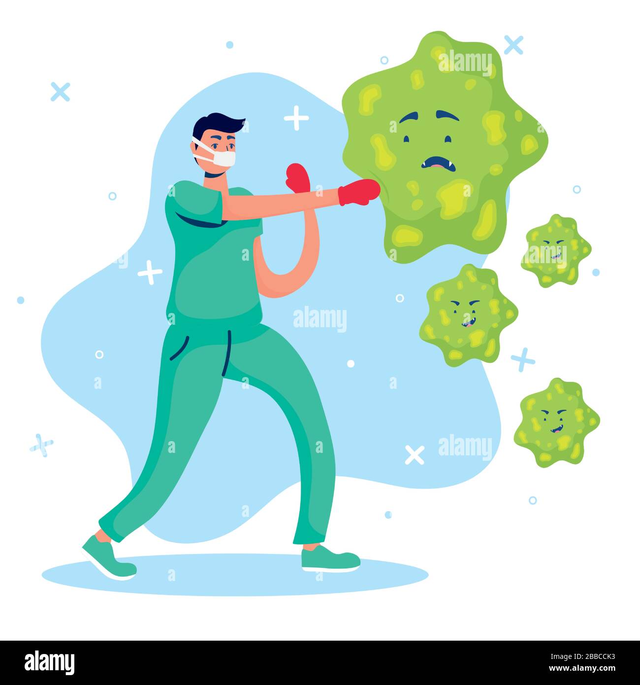 doctor fighting virus comic characters Stock Vector Image & Art - Alamy