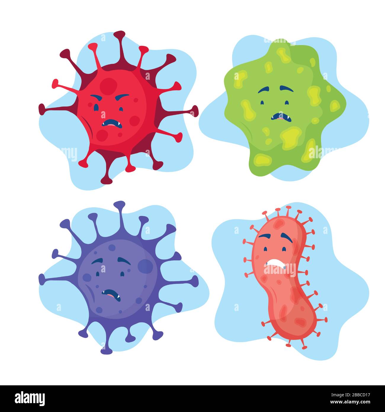 group of virus particles comic characters Stock Vector Image & Art - Alamy