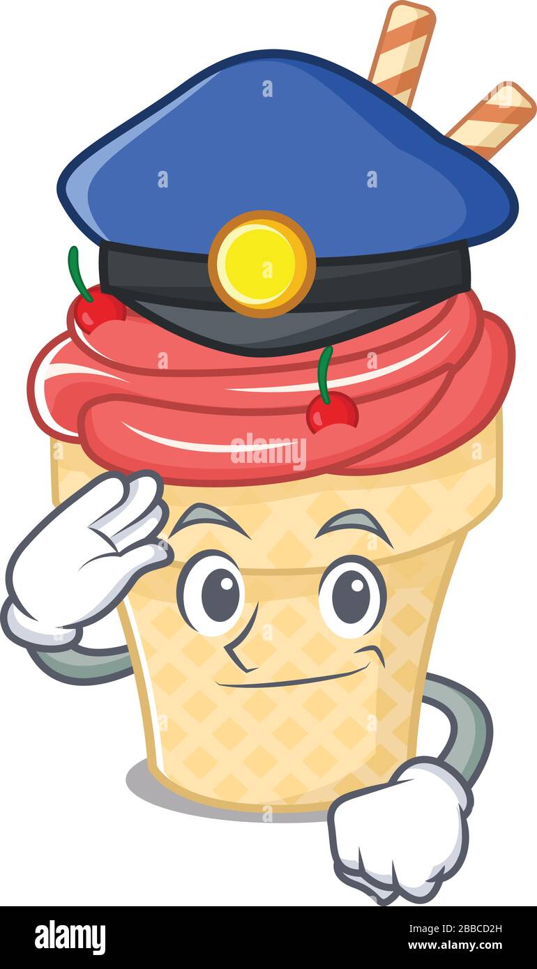 A picture of cherry ice cream performed as a Police officer Stock ...