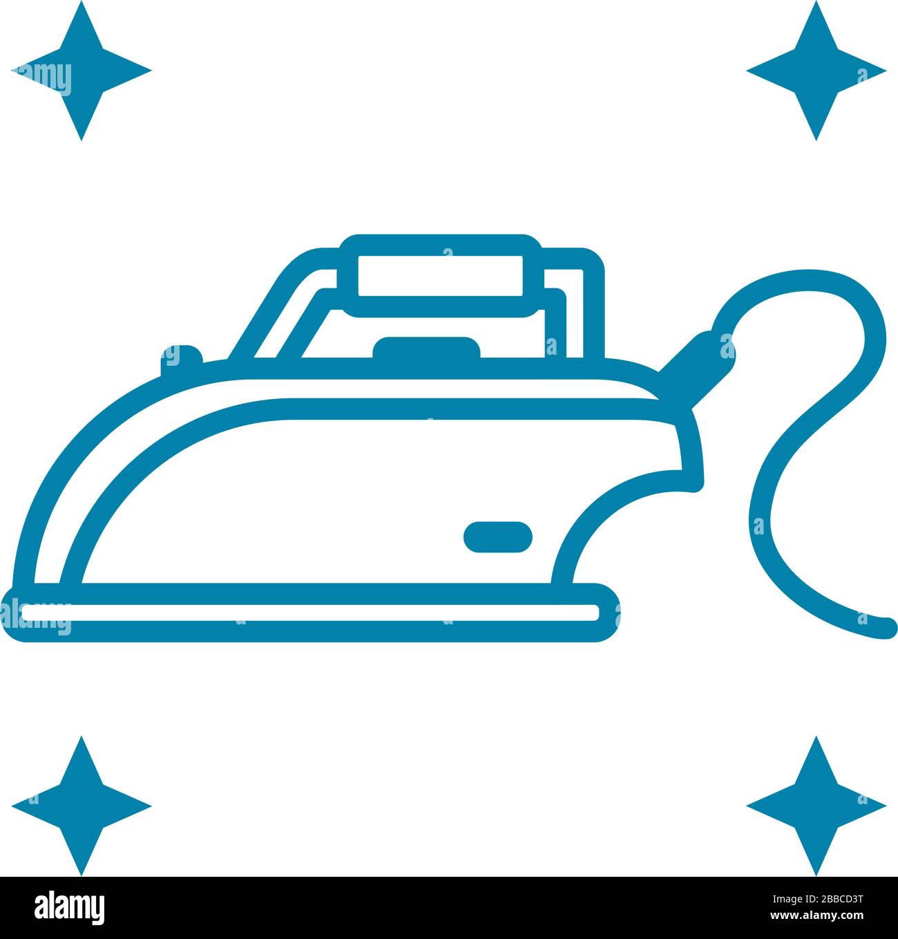 clothes iron icon over white background, flat style, vector ...