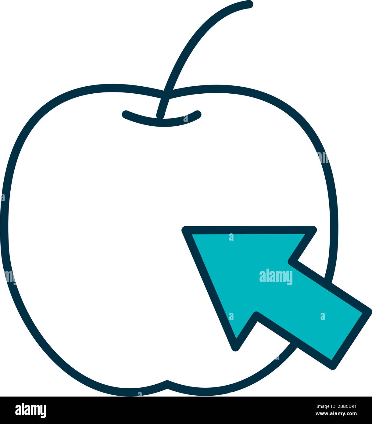 online education concept, cursor with teachers apple icon over white ...