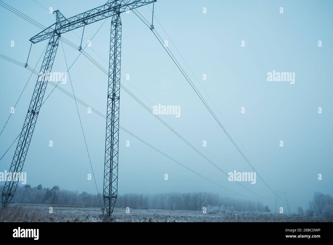Hydro tower in winter Stock Photo - Alamy