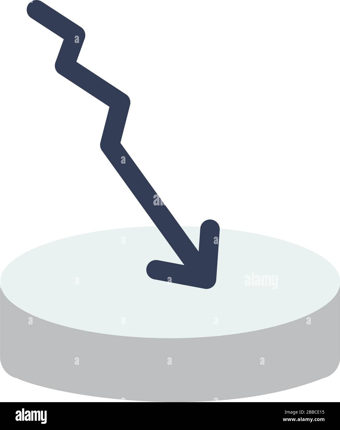 Stock Market Concept Descending Financial Arrow Icon Over White