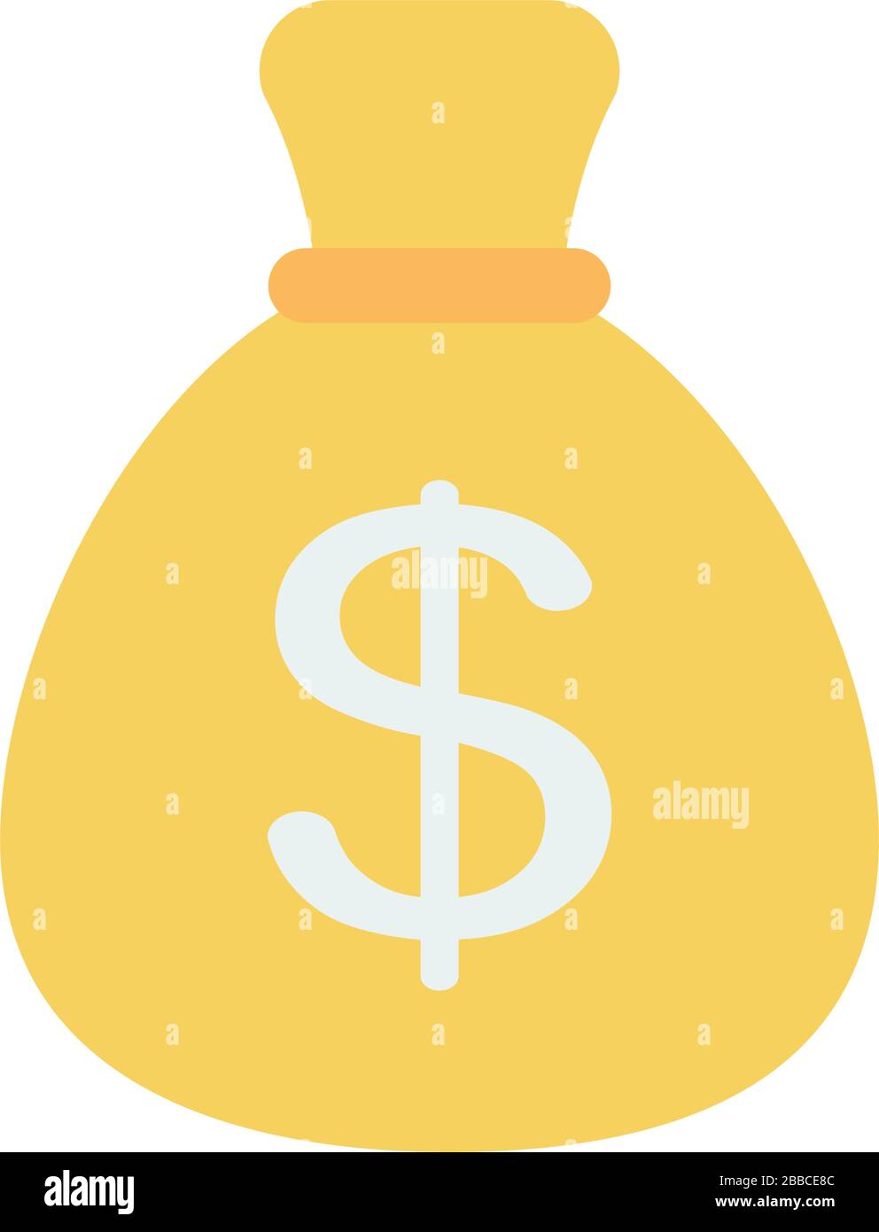 money bag icon over white background, flat style, vector illustration ...