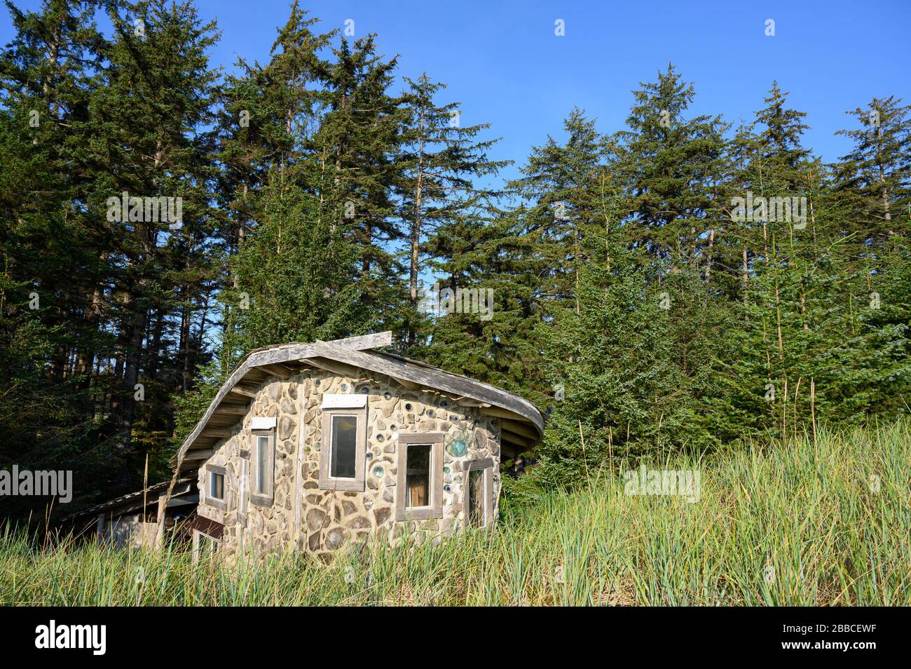 Cob house at Tlell, Haida Gwaii, Formerly known as Queen Charlotte ...