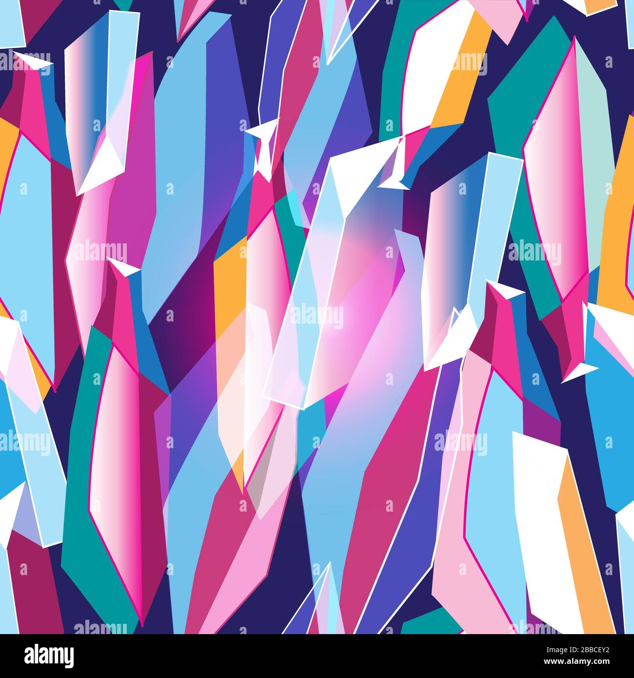 Seamless vector abstract pattern with different shapes of geometry and ...
