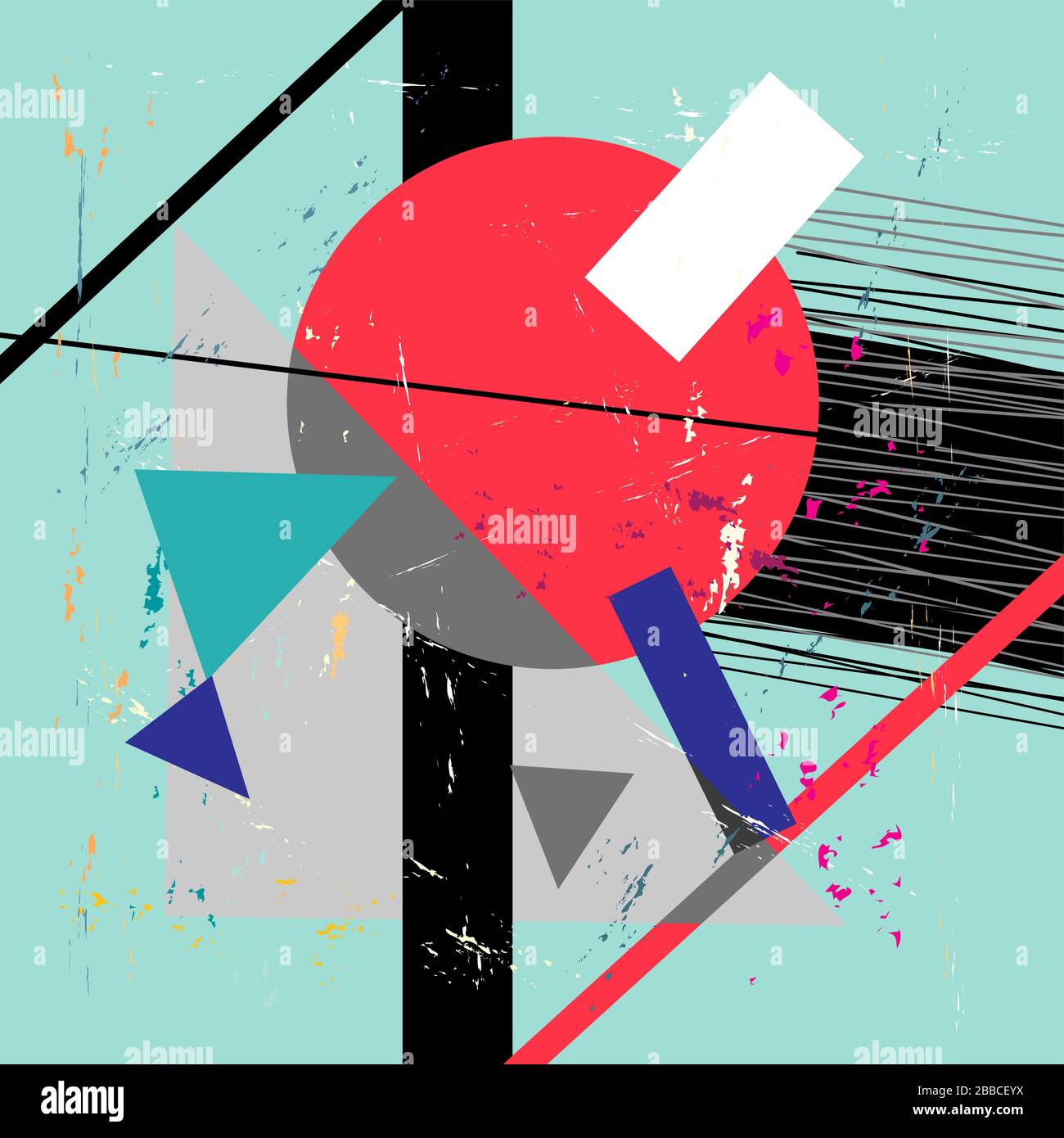 Bright abstract background with geometric objects. Design template for ...