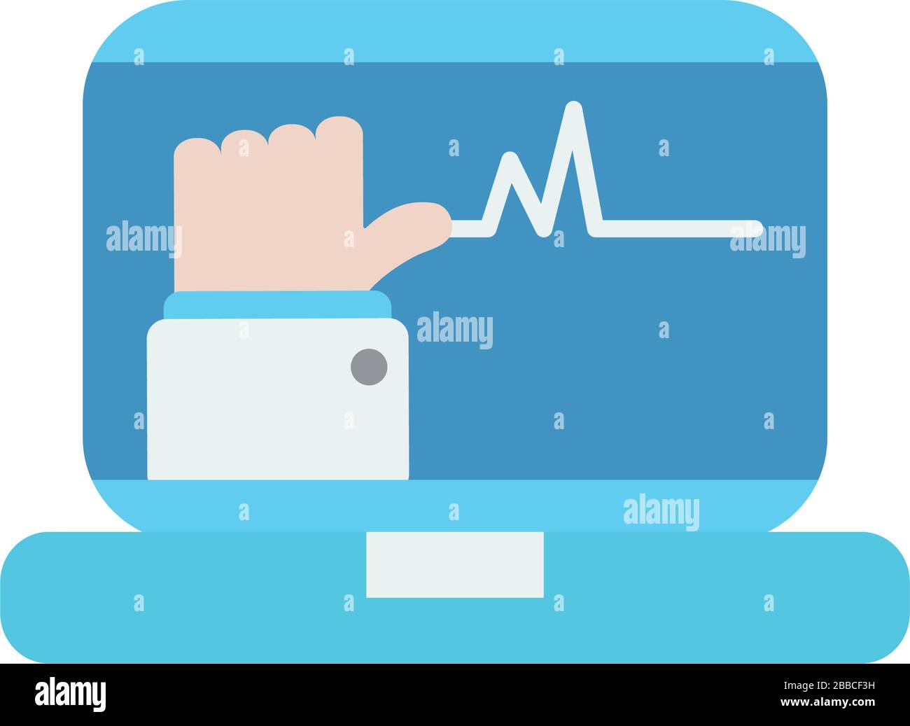 health online concept, laptop computer with doctor online on screen ...